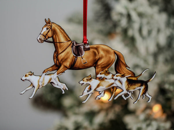 Chestnut Fox Hunter Horse & Hound Field Hunter Ornament II - Classy Equine