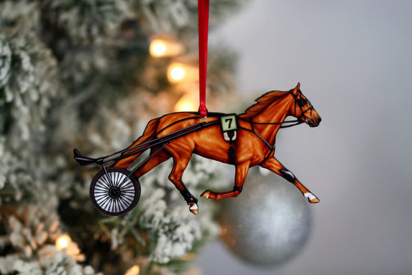 Standardbred Racehorse Ornament - Trotting Harness Racing Horse ...